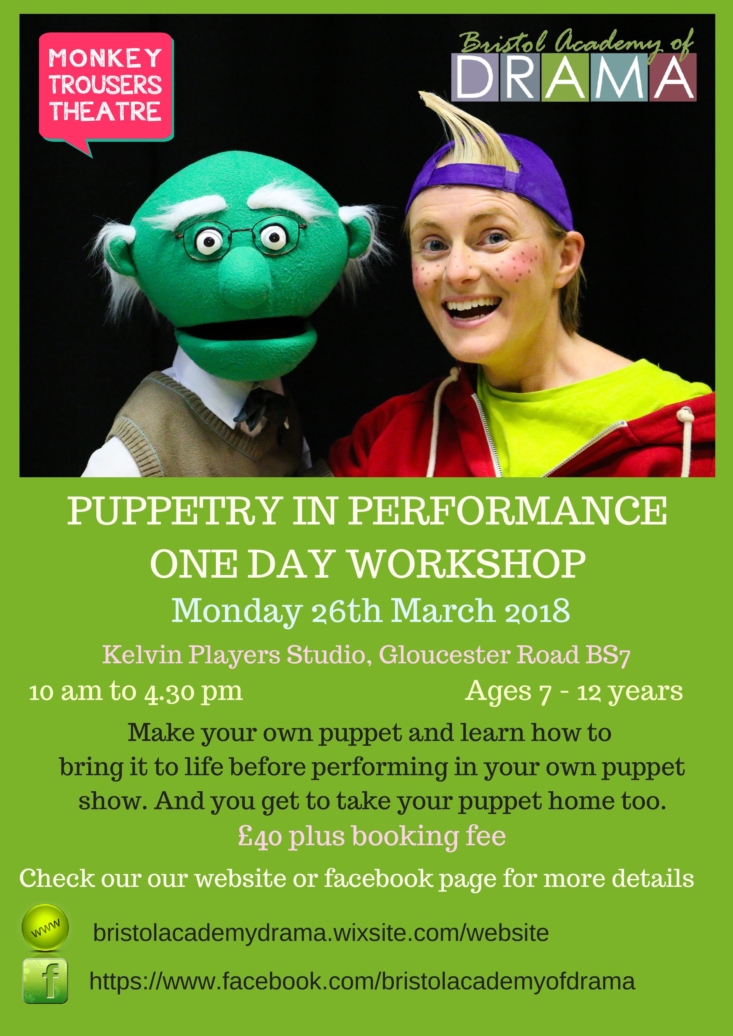 Puppetry in Performance Kids’ Workshop at Kelvin Players Studio ...