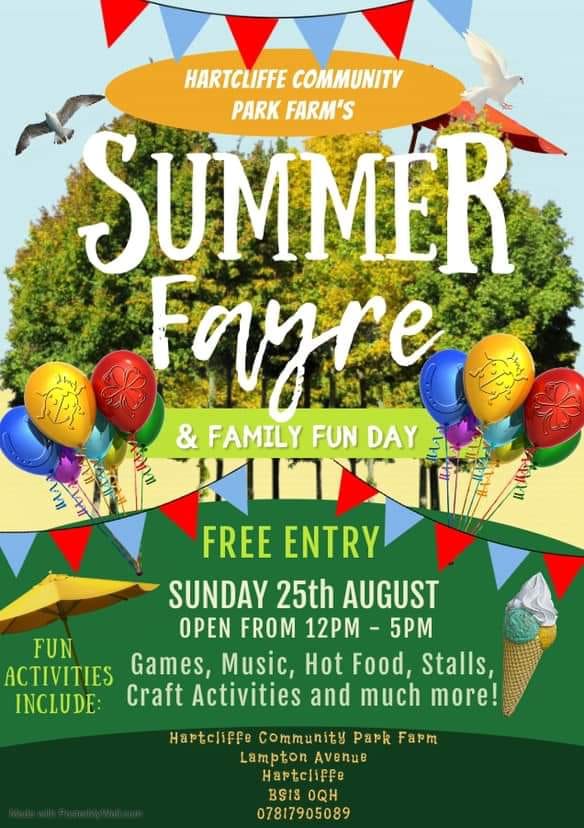 Summer Fun Day at Hartcliffe Community Park Farm: Sunday 25th August ...